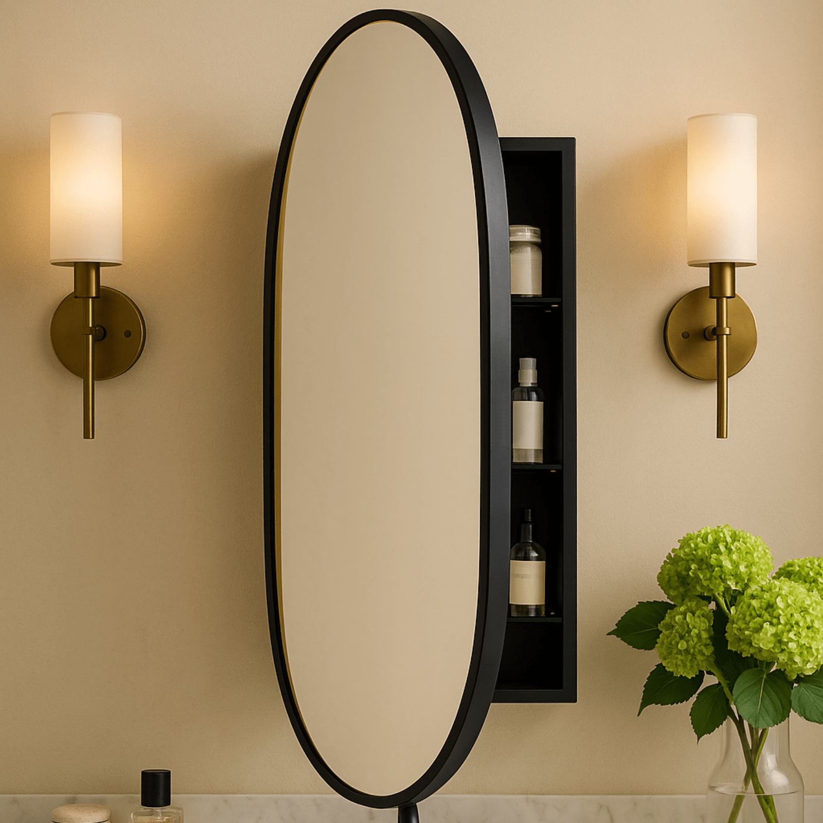 Best Modern Pill Metal Surface Bathroom Medicine Cabinet with Mirrors ...